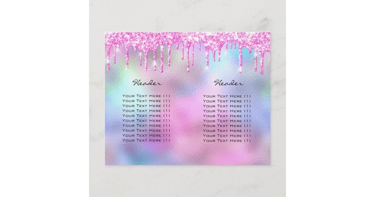 Spark Glitter Makeup Eye Lash Prices Leaflet Pink Flyer | Zazzle