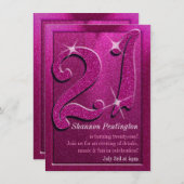 Sparkle 21st Pink Birthday Party Invitations | Zazzle