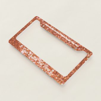 Sparkle Bling Queen Orange License Plate Frame | Zazzle