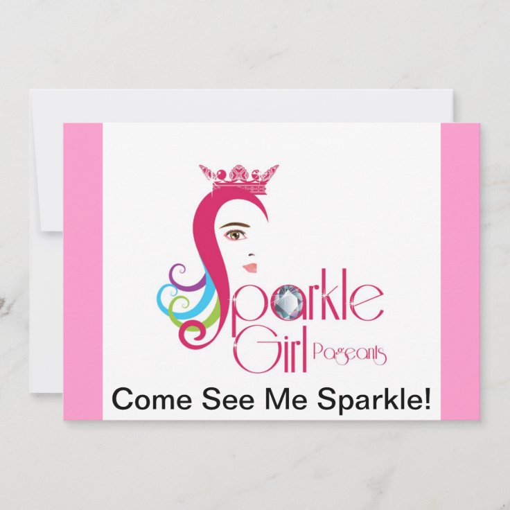 Sparkle Girl Pageant Invitations | Zazzle