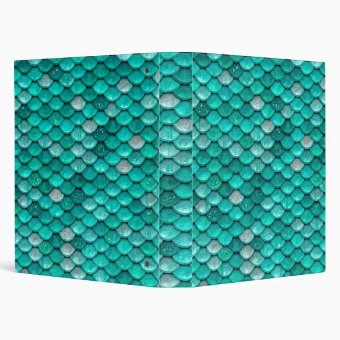 Sparkle Glitter Green Aqua Mermaid Scales Binder | Zazzle