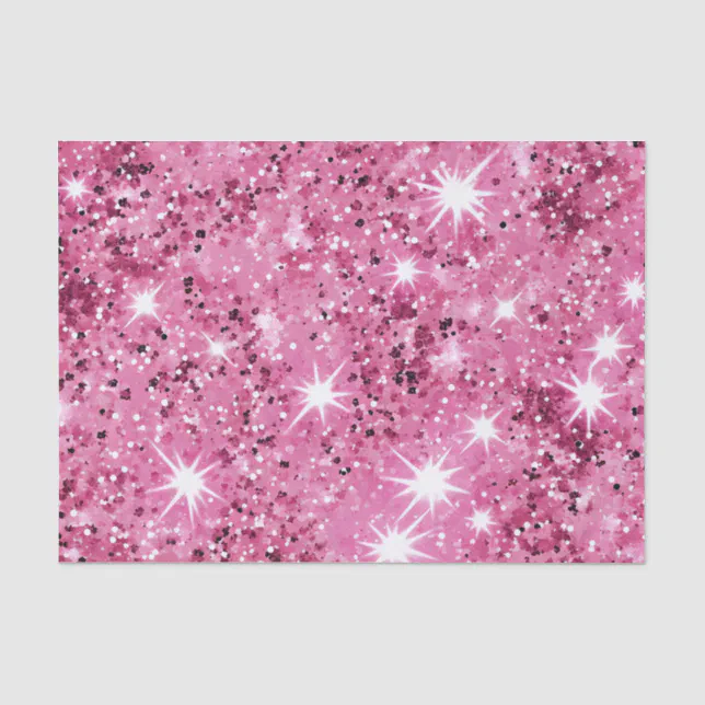 Sparkle Hot Pink Stars Glitter Tissue Paper | Zazzle