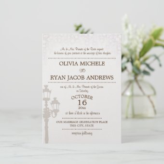 Sparkle Lamp Post Gala Wedding Invitation | Zazzle