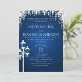 Sparkle Lamp Post Gala Wedding Sapphire Invitation | Zazzle