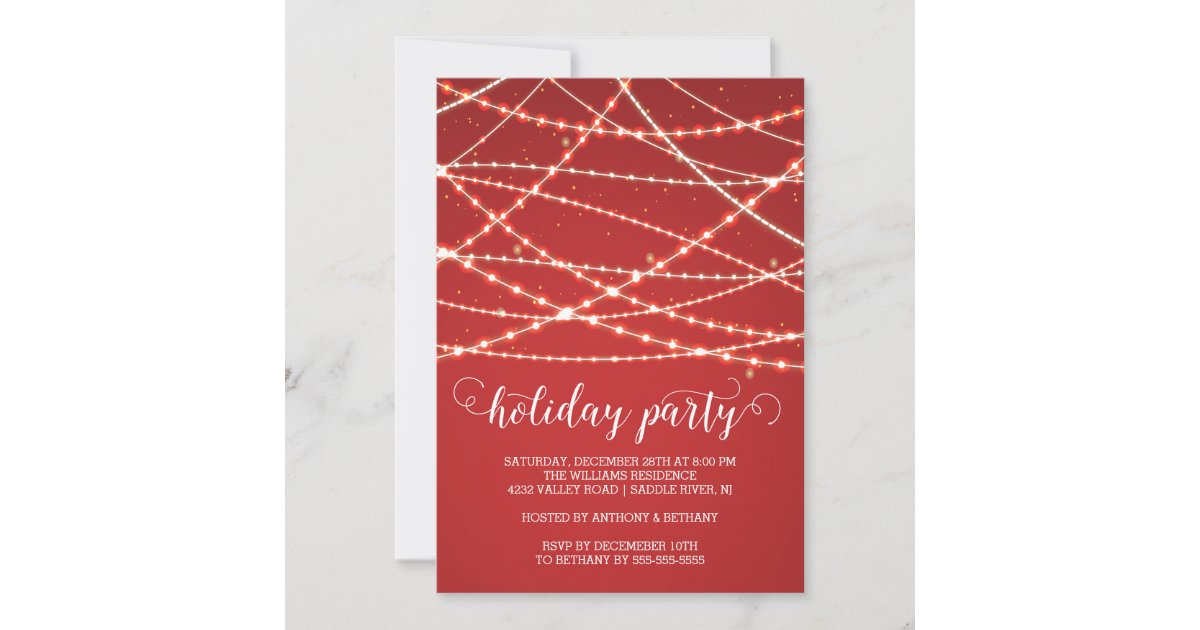 Sparkle Lights Holiday Invitation | Zazzle