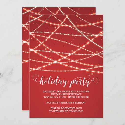 Sparkle Lights Holiday Invitation | Zazzle