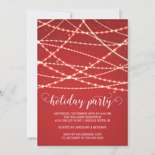 Sparkle Lights Holiday Invitation | Zazzle.com
