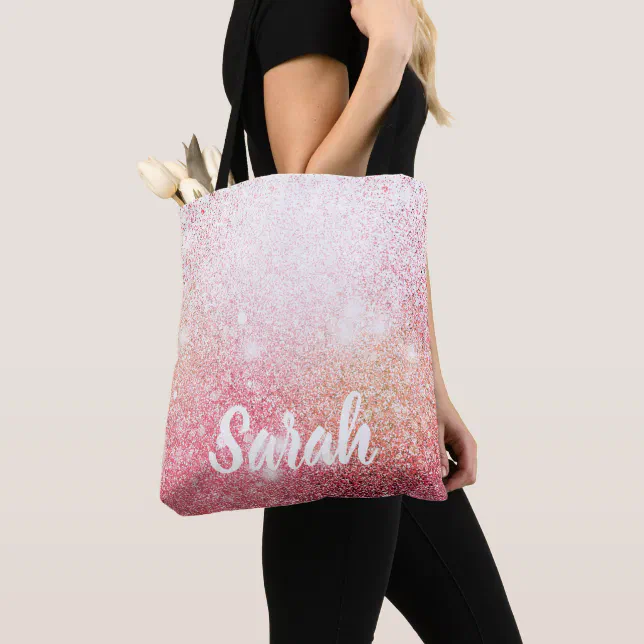 Sparkle Pink Glitter design Tote Bag | Zazzle