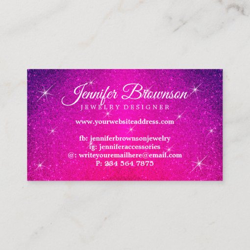 Sparkle Purple Business Card | Zazzle