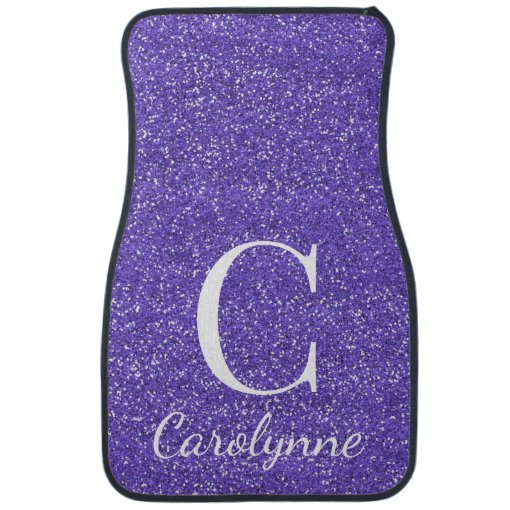 Sparkle Purple Glitter Monogram Car Floor Mat | Zazzle