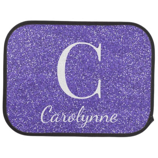 Sparkle Purple Glitter Monogram Car Floor Mat | Zazzle