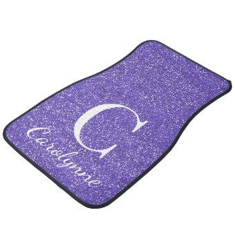 Sparkle Purple Glitter Monogram Car Floor Mat | Zazzle