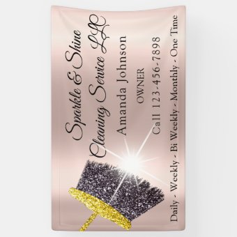 Sparkle & Shine Cleaning Service Housekeeping Banner | Zazzle
