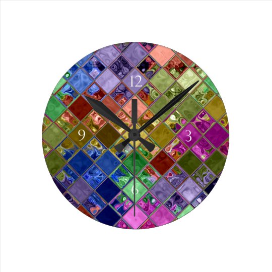 Sparkle Tiles Mosaic Art Round Clock | Zazzle.com