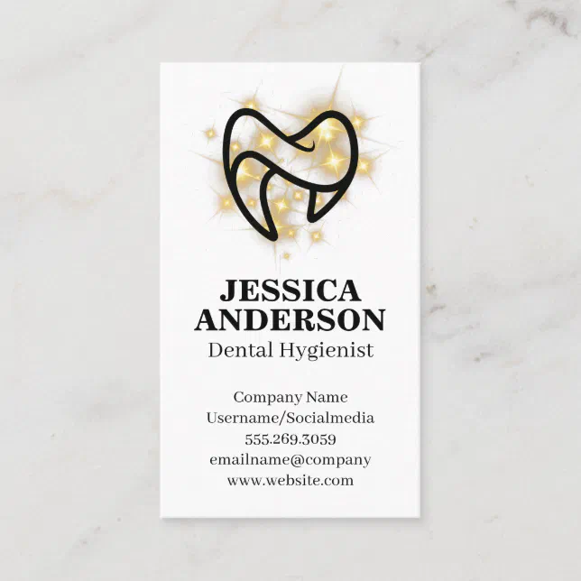 Sparkle Tooth Logo | Dentistry Business Card | Zazzle