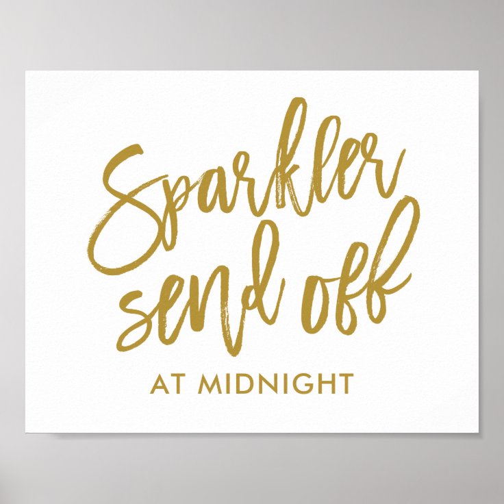 Sparkler Send-off Sign-EDITABLE COLOR -Calligraphy Poster | Zazzle