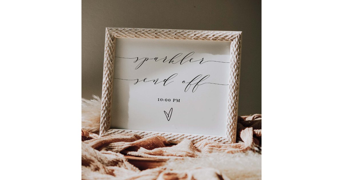 Sparkler Send Off Sign Wedding Reception Display | Zazzle