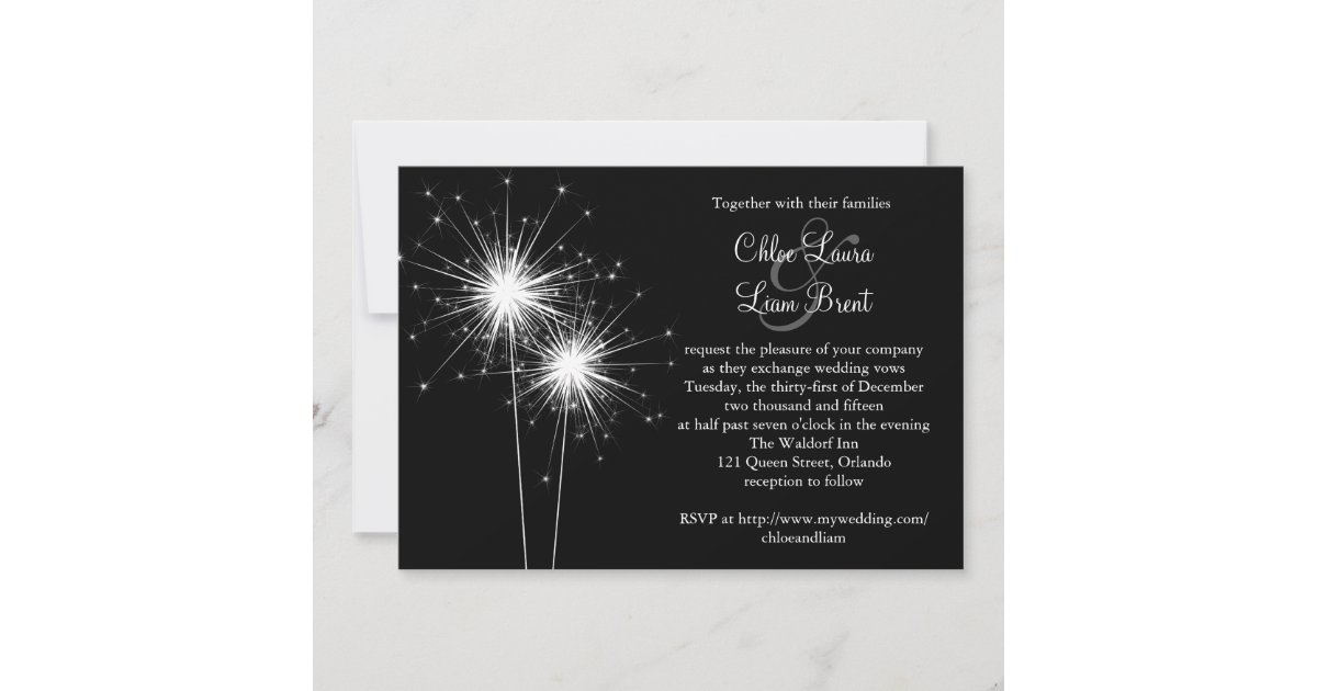 Sparkler Wedding Invitation 2 | Zazzle