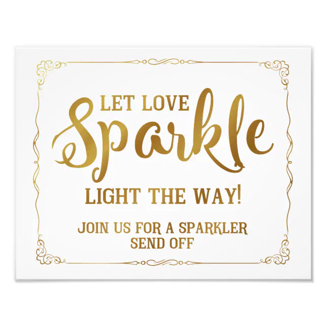sparkler wedding sign gold | Zazzle