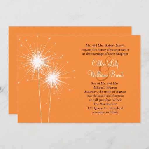 Sparklers Wedding Invitation | Zazzle