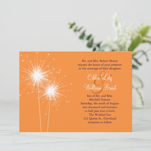 Sparklers Wedding Invitation | Zazzle
