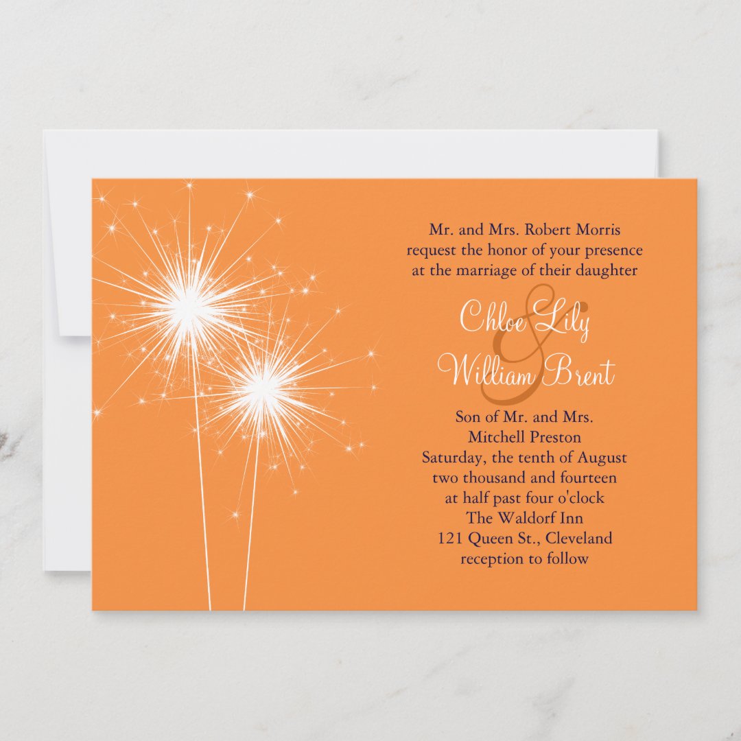 Sparklers Wedding Invitation | Zazzle