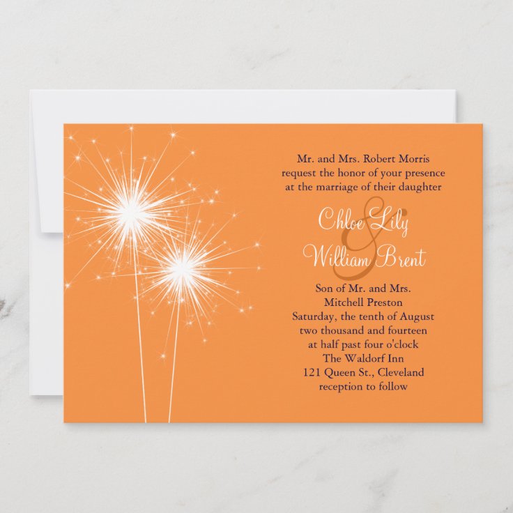 Sparklers Wedding Invitation | Zazzle