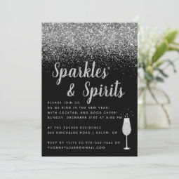 Sparkles & Spirits | New Years Eve Party Invitation | Zazzle