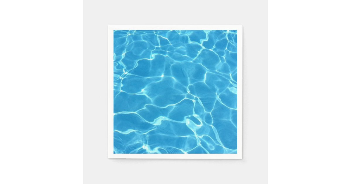 Sparkling Blue Swimming Pool Blue Water Aquatic Paper Napkins | Zazzle