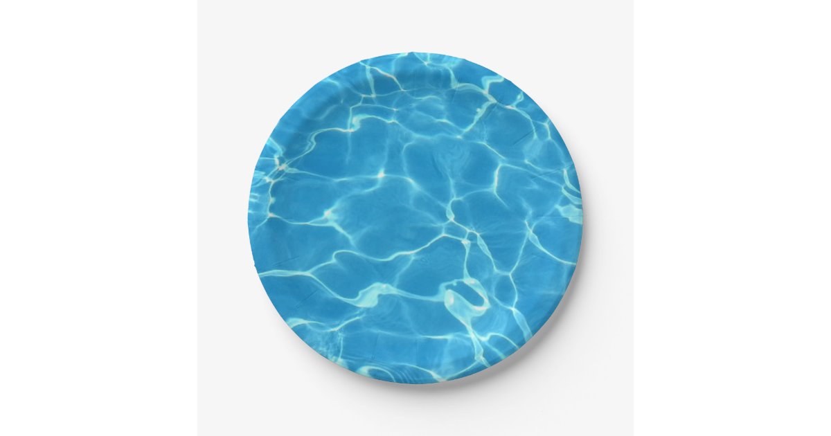 Sparkling Blue Swimming Pool Blue Water Aquatic Paper Plates | Zazzle