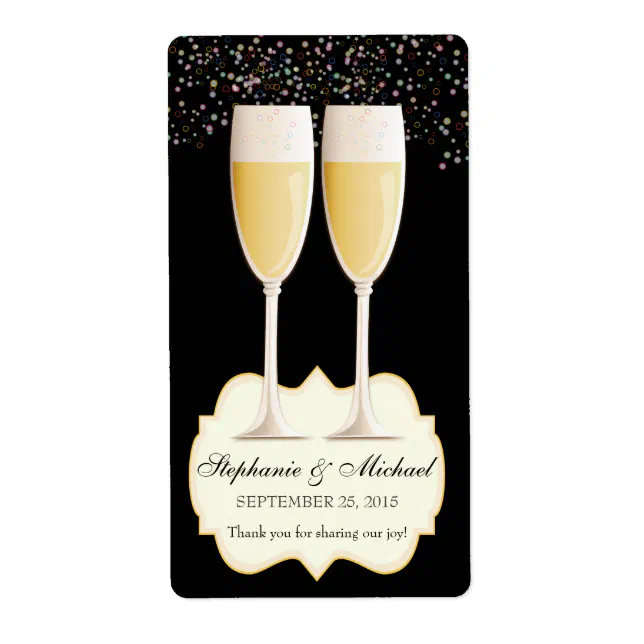 Sparkling Champagne Wedding Favor Wine Labels | Zazzle