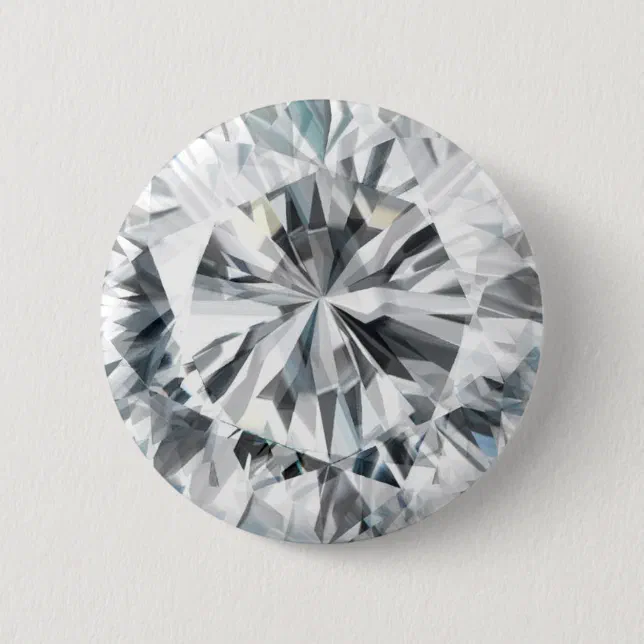 Sparkling Diamond texture April Birthstone Pinback Button | Zazzle