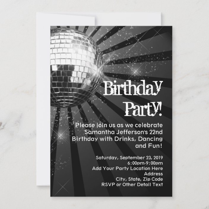 Sparkling Disco Ball Birthday Party Invitations | Zazzle.com