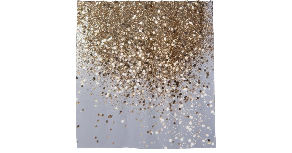 Sparkling Glam Gold Glitter Glam #1 Shower Curtain | Zazzle