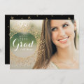 Sparkling Grad Photo Card | Zazzle