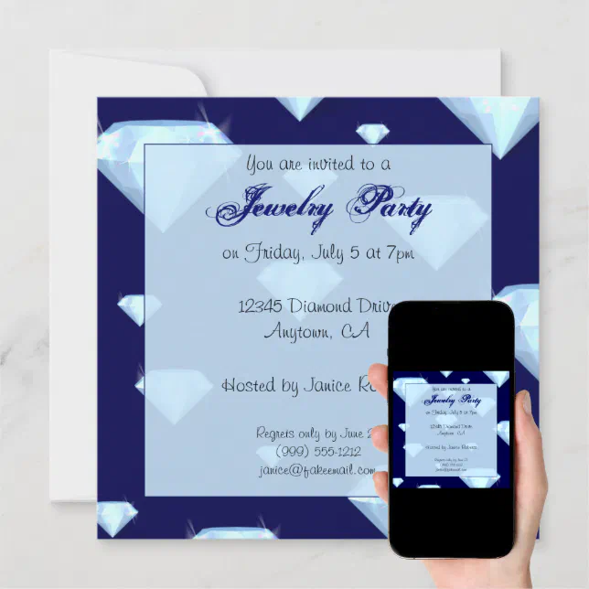 Sparkling Jewel Jewelry Party Invitations | Zazzle