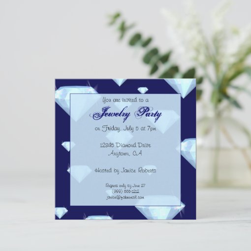 Sparkling Jewel Jewelry Party Invitations | Zazzle