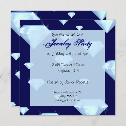 Sparkling Jewel Jewelry Party Invitations | Zazzle