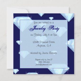 Sparkling Jewel Jewelry Party Invitations | Zazzle