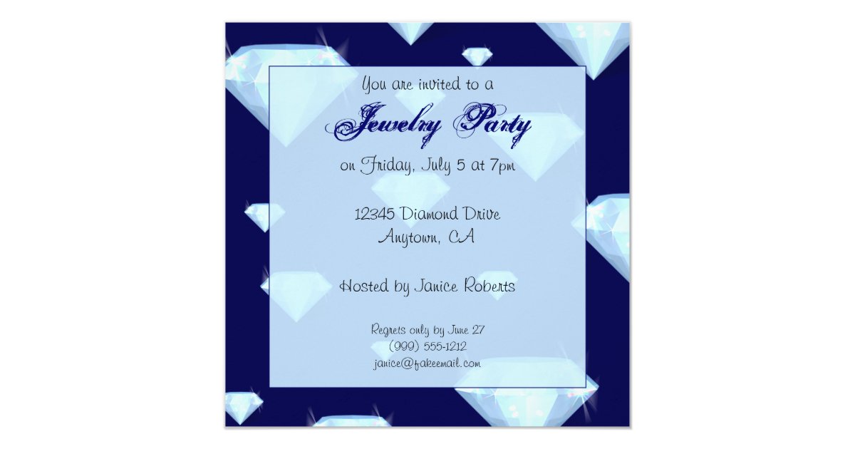 Sparkling Jewel Jewelry Party Invitations | Zazzle.com
