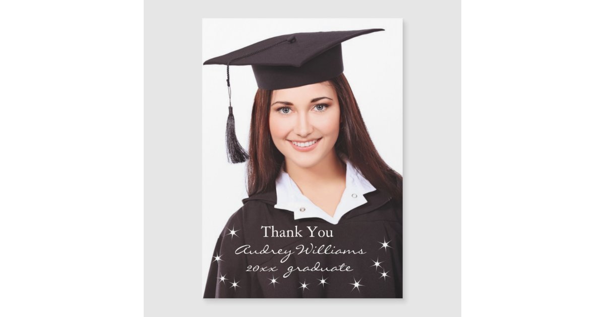 Sparkling Lights Photo Graduation Thank You | Zazzle
