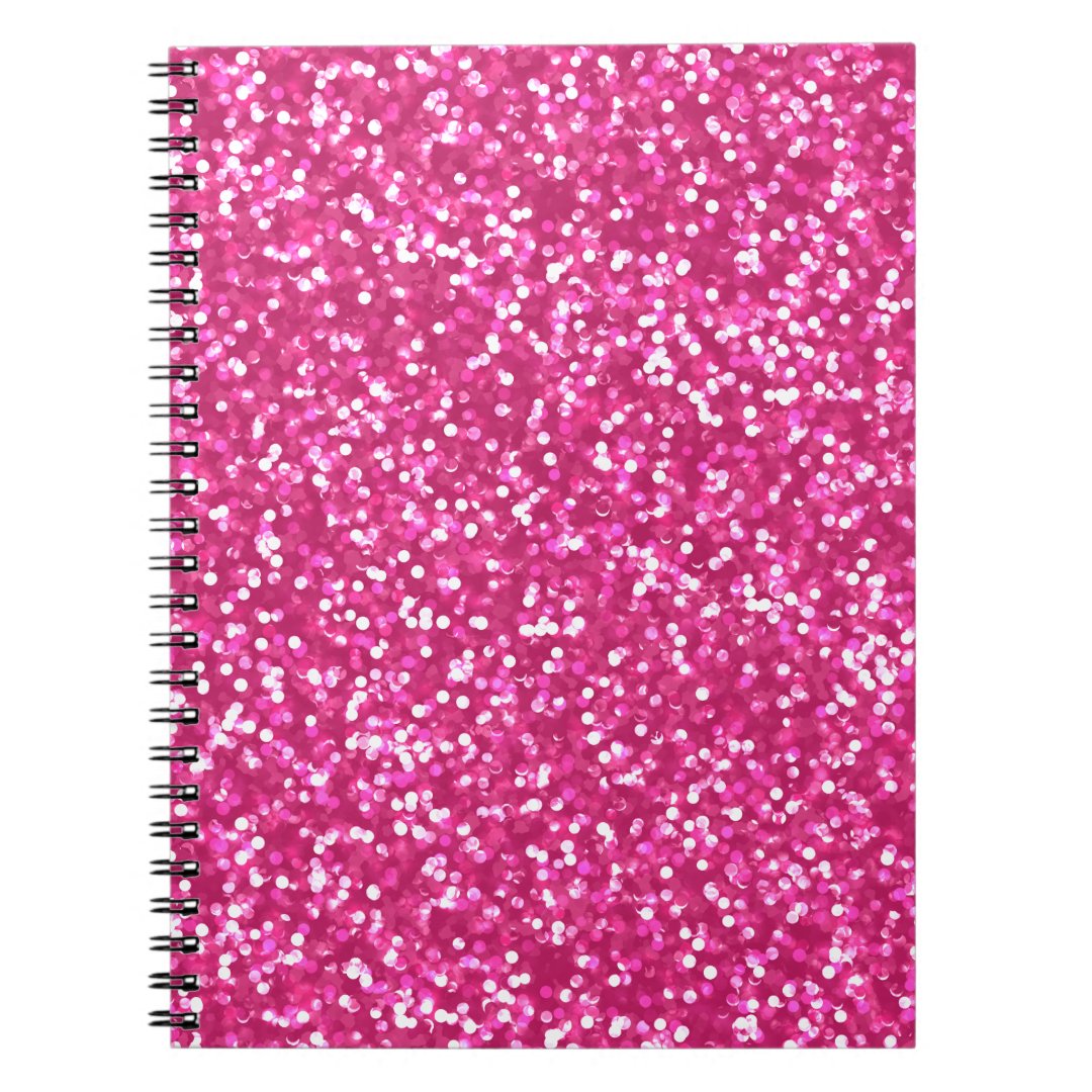 Sparkling Pink Glitter Notebook | Zazzle