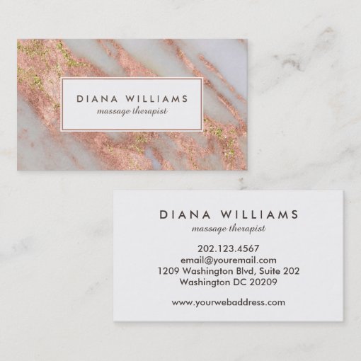 Sparkling Pink Marble Abstract Business Card | Zazzle