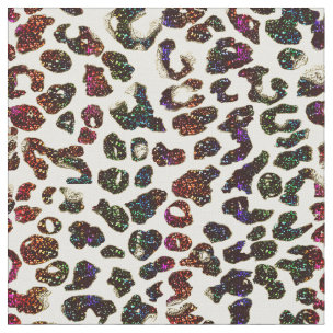 Iridescent Rainbow Leopard Animal Print Fabric | Zazzle