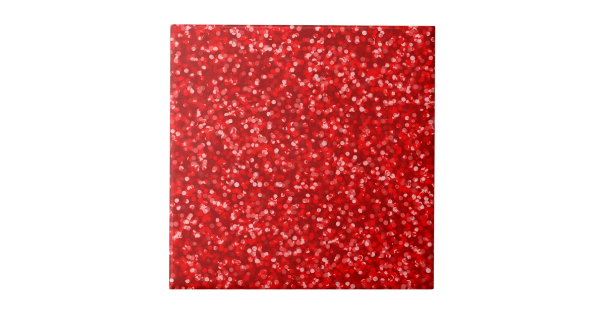 Sparkling Red Glitter Tile | Zazzle