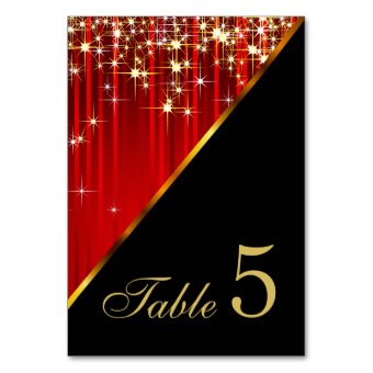 Sparkling Red Star Lights -Table Number Table Number | Zazzle