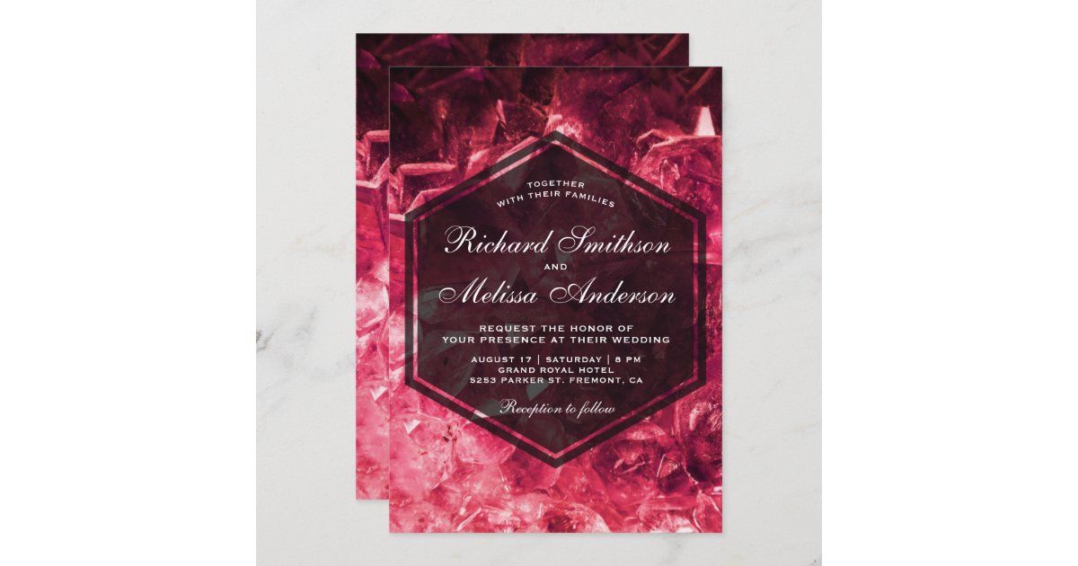 Sparkling Ruby Red Gemstone Wedding Invitation | Zazzle