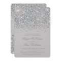 Sparkling Silver Glitter Wedding Invitations | Zazzle