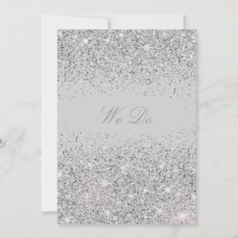 Sparkling Silver Glitter Wedding Invitations | Zazzle