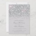 Sparkling Silver Glitter Wedding Invitations | Zazzle
